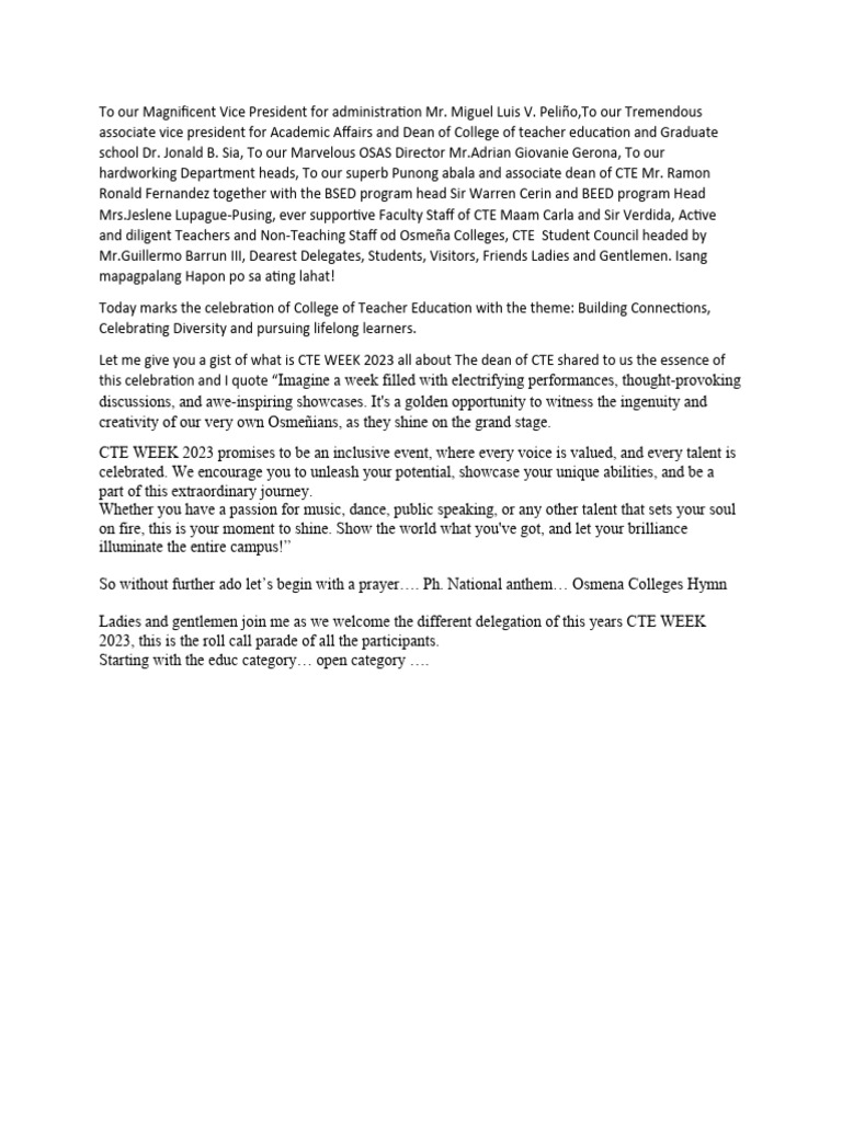 Cte Script | PDF | Wellness