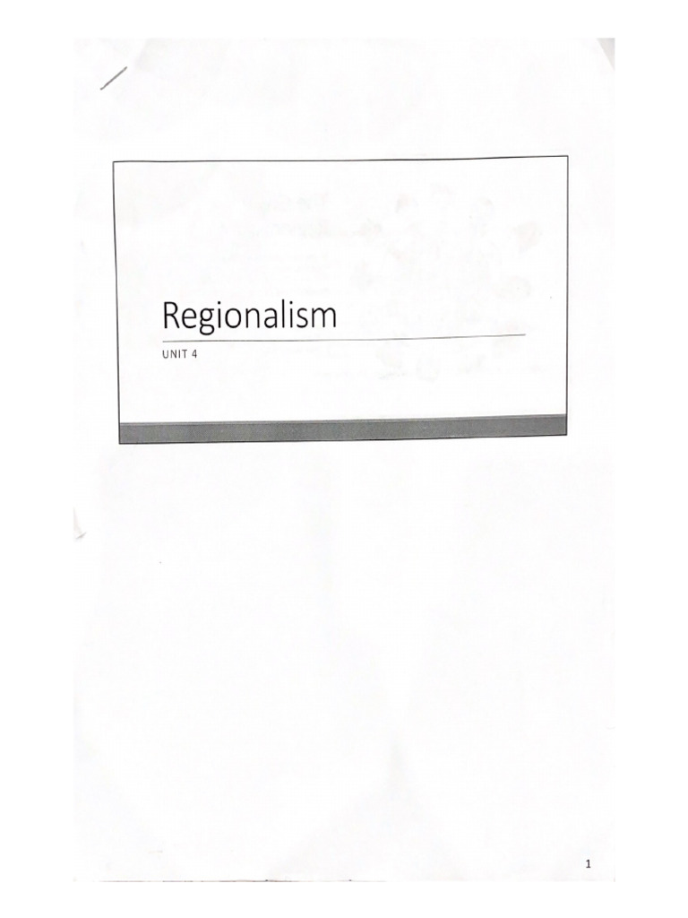 Regionalism | PDF