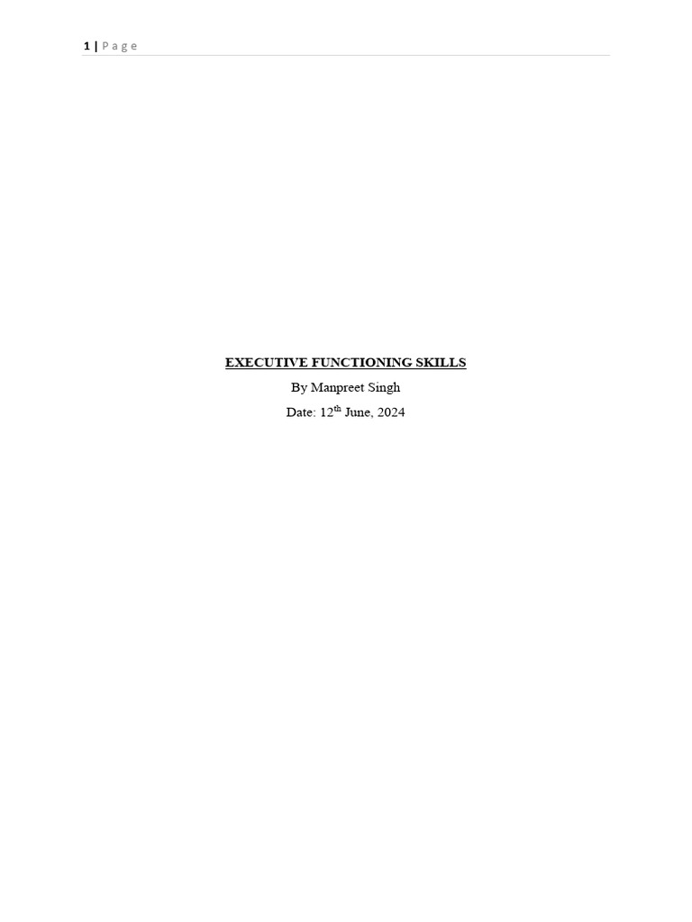 Executive Functioning Skills | PDF | Self-Improvement