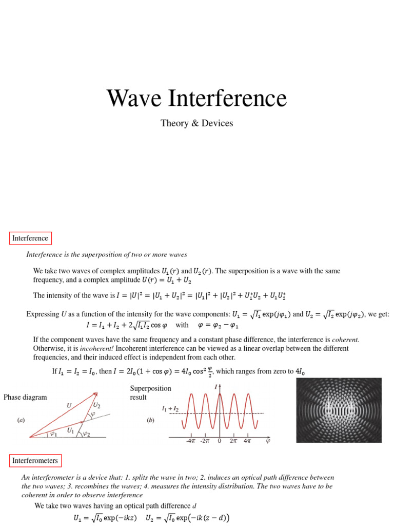 5 Wave Interference | PDF | Coherence (Physics) | Interferometry