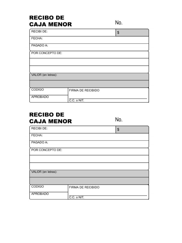 Recibo de Caja Menor | PDF