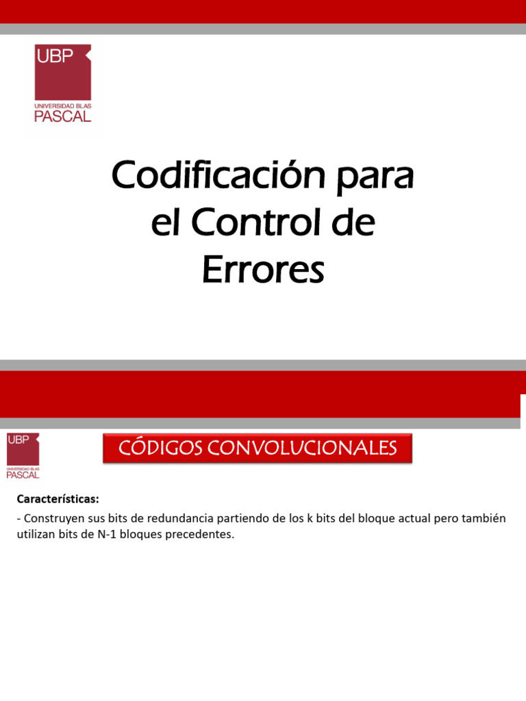 Unidad IV - Codificación para El Control de Errores - Convolucionales | PDF | Detección y ...