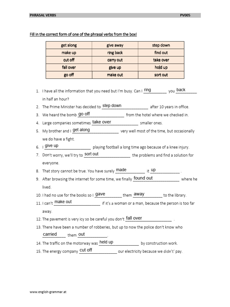 Ph005-Phrasal-Verbs Students | PDF