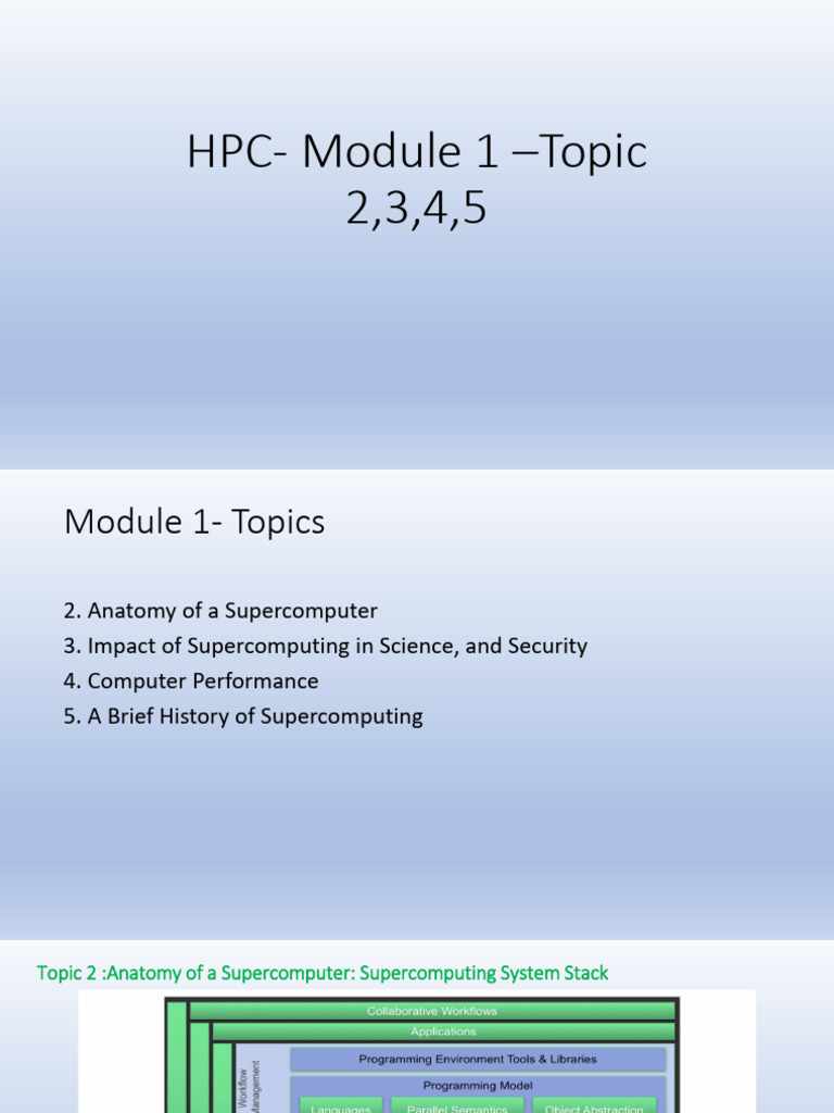 Module 1 - Topics 2-3-4-5 | PDF | Supercomputer | Scalability