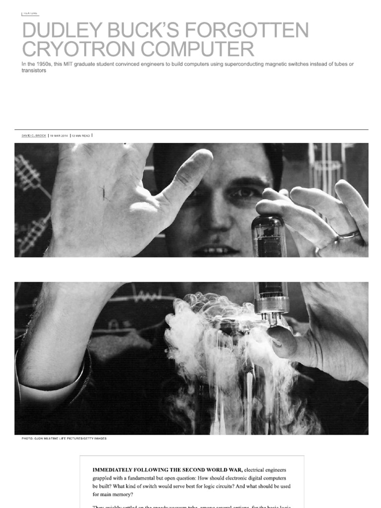 Dudley BuckVs Forgotten Cryotron | PDF