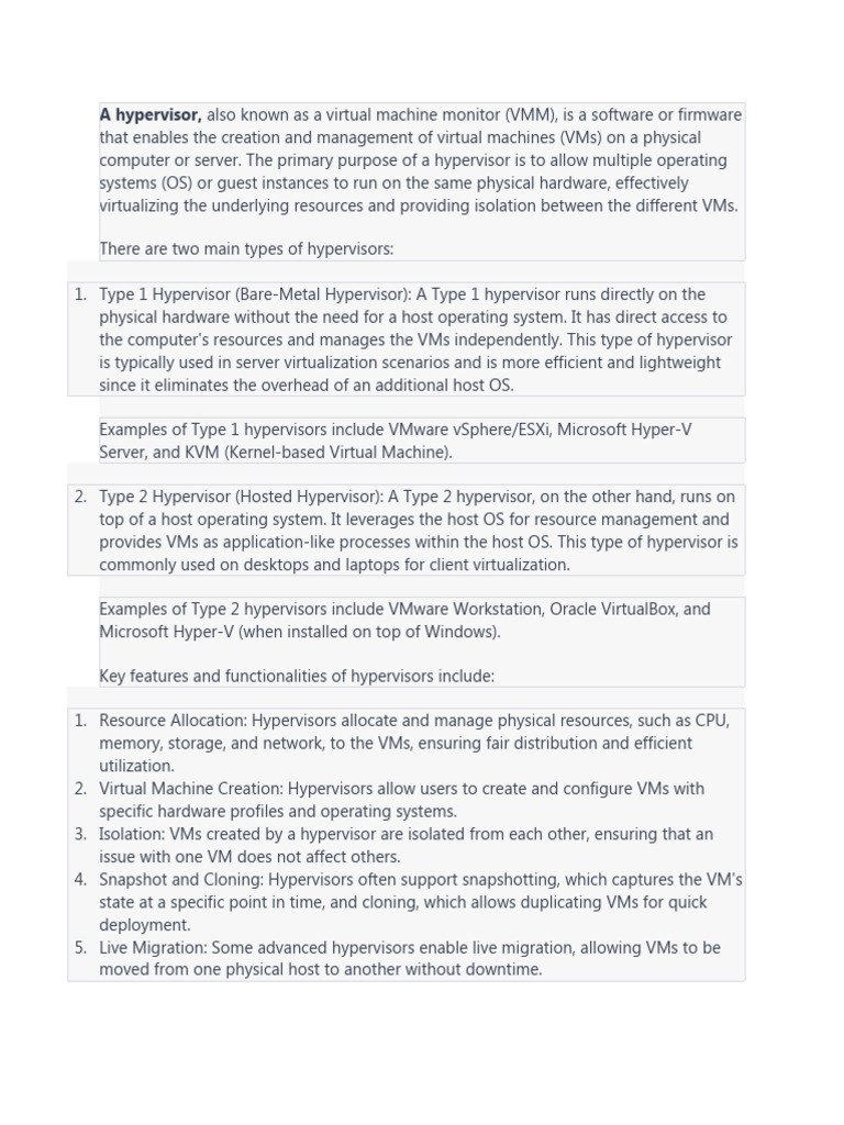 A Hypervisor | PDF | Virtualization | Virtual Machine