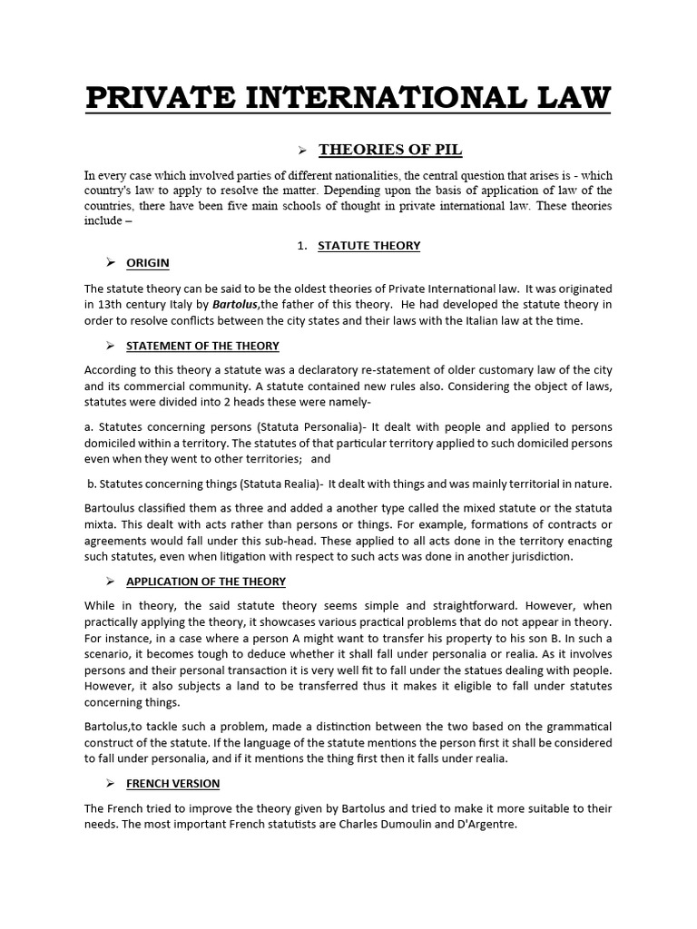 Private International Law | PDF | Precedent | Theory