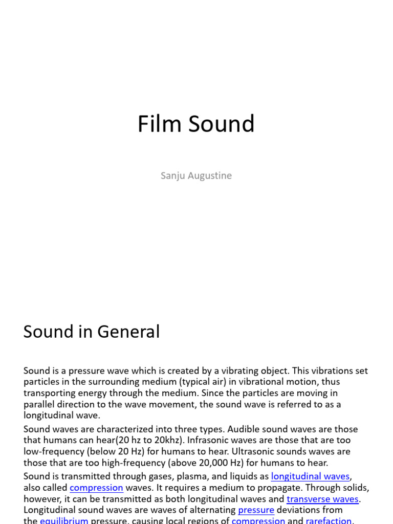 Film Sound Presentation Lecture | PDF | Sound | Microphone