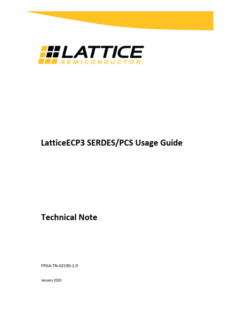 Fpga TN 02190 2 9 Latticeecp3 Serdes Pcs Usage Guide | PDF | Computing | Computer Science
