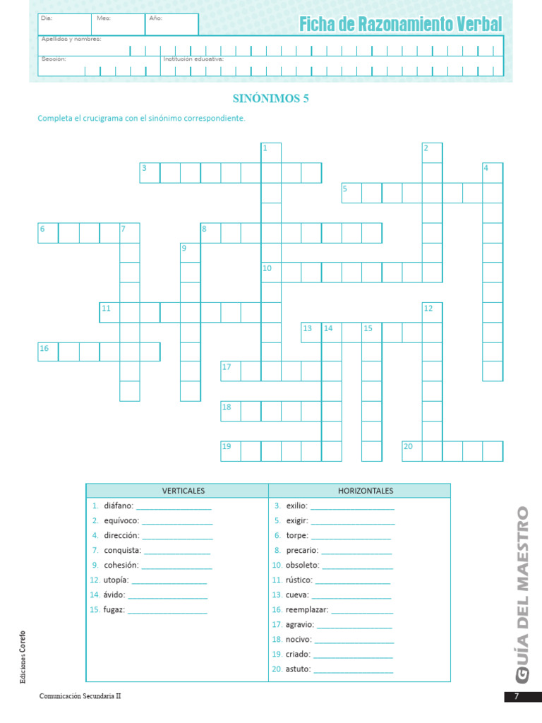 Ficha RV Sinónimos 5 FN5rVM7 | PDF | Ajedrez