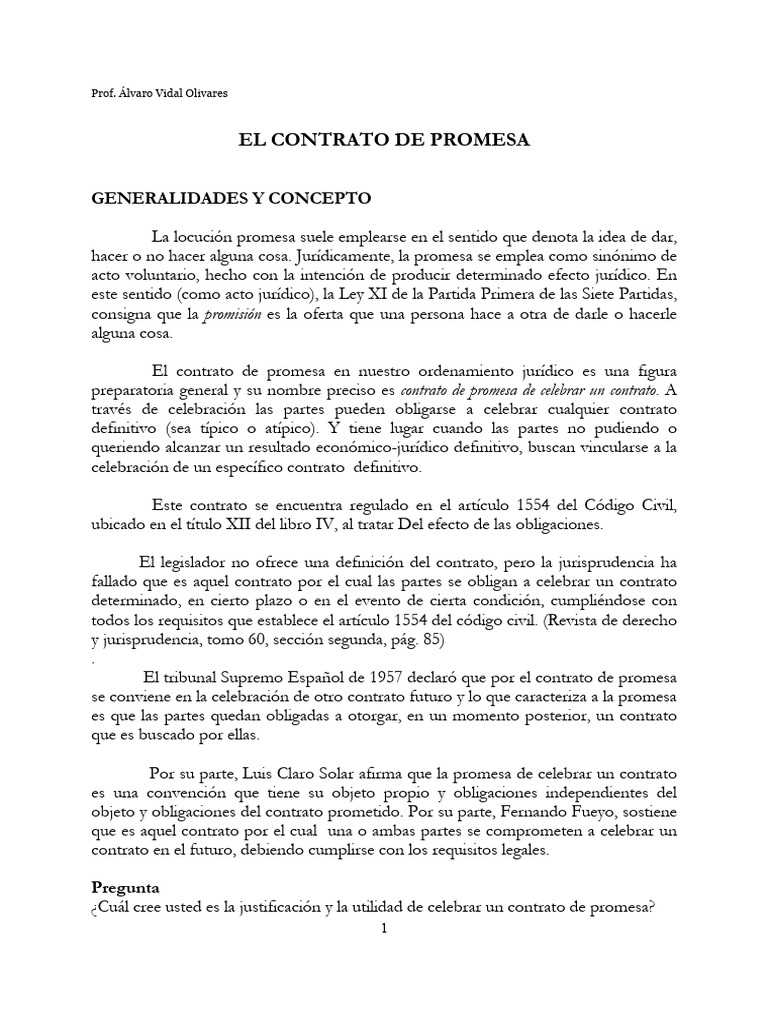 Promesa y Otros Contratos Preparatorios | PDF | Derecho privado | Ley común