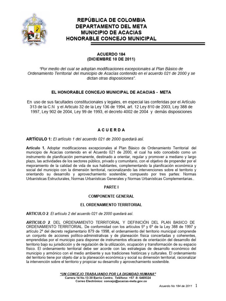 Pbot Acacias 2011 | PDF | Hogar, jardinería y bricolaje