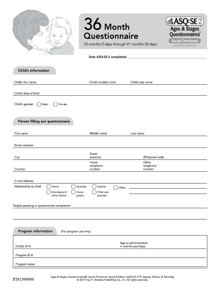 Contoh Alat Screening Usia 36 Bulan_ASQ SE 36 Months | PDF