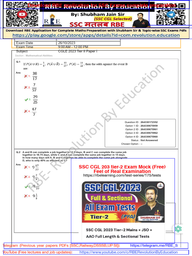 SSC CGL 2023 Tier-2 (Eng) - RBE - Compressed | PDF
