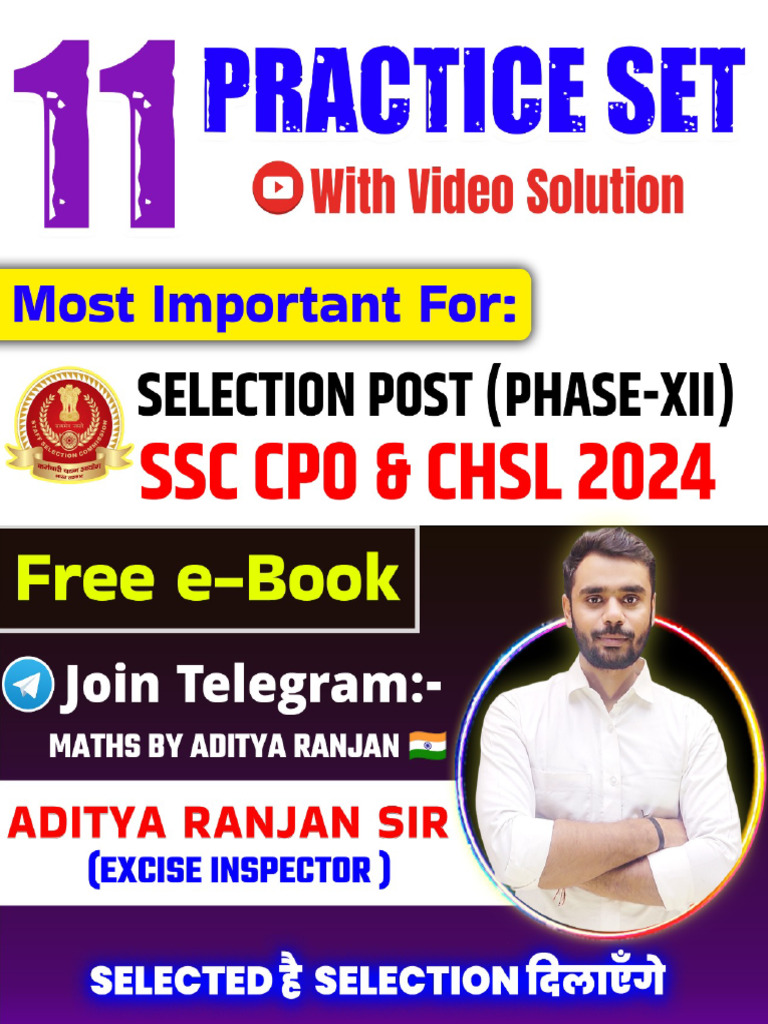 11 Practice Set SSC CPO & Selection Post Exam 2024 Ebook | PDF