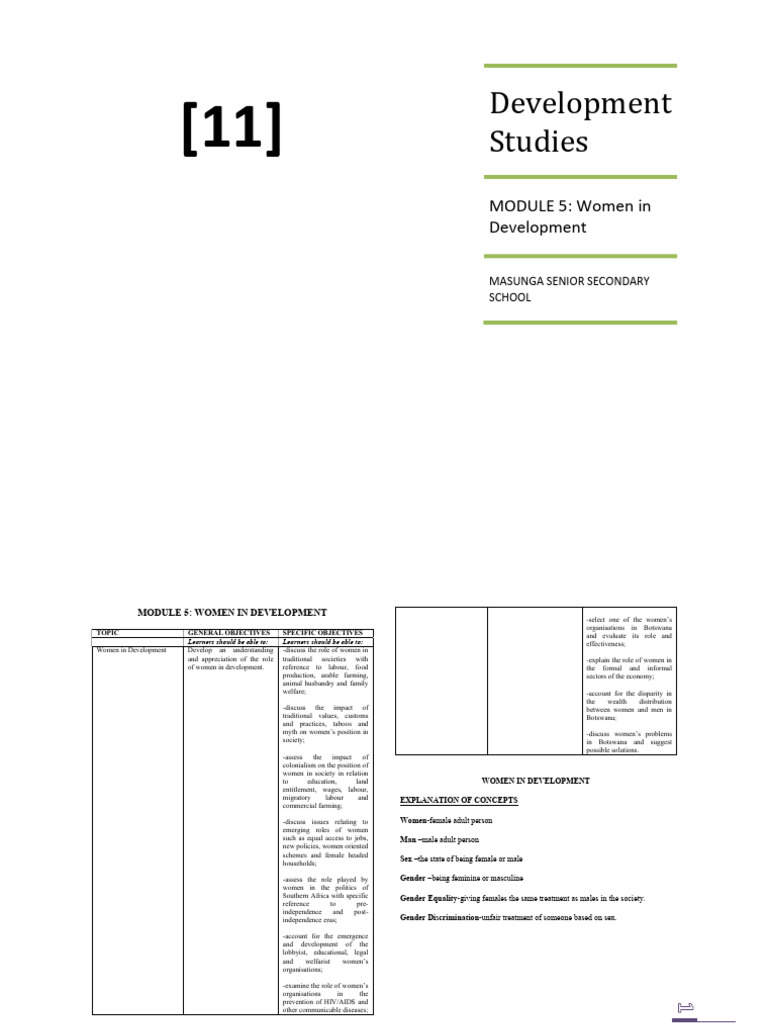 Module 5 - Women in Development | PDF | Woman | Hiv/Aids