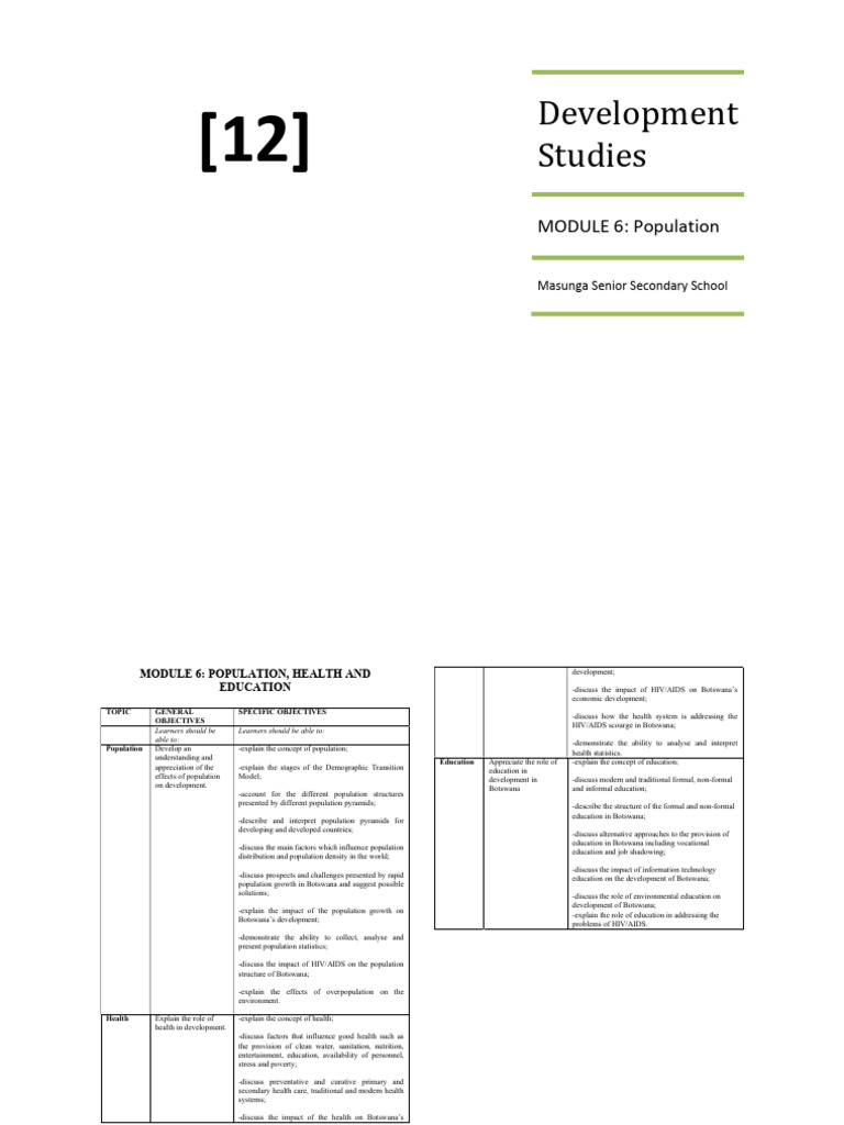 Module 6 - Population Health and Education | PDF | Cost Of Living ...