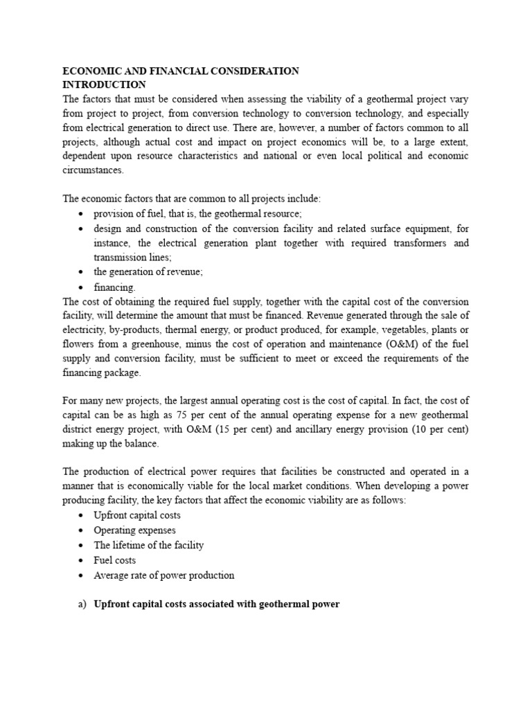 Economic and Financial Consideration | PDF | Nature