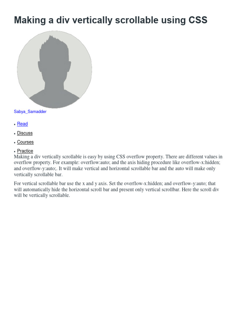 CSS Vertical Scrollbar Guide | PDF | Web Development | Software