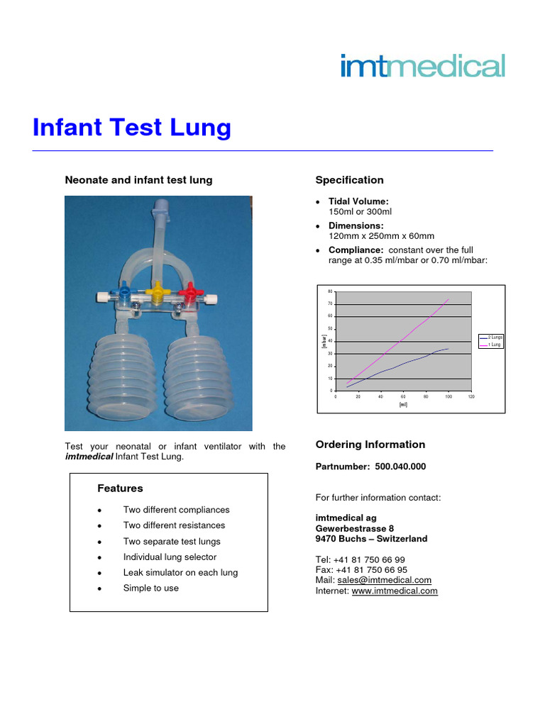 Infant Test Lung Specifications | PDF | Clinical Medicine | Medical ...