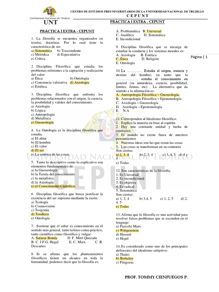 Claves de Práctica Extra | PDF | Metafísica | Conocimiento