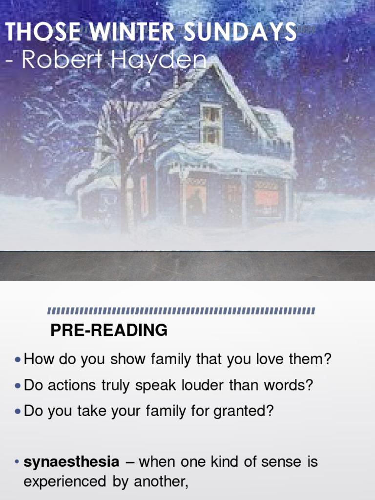 Understanding "Those Winter Sundays" | PDF