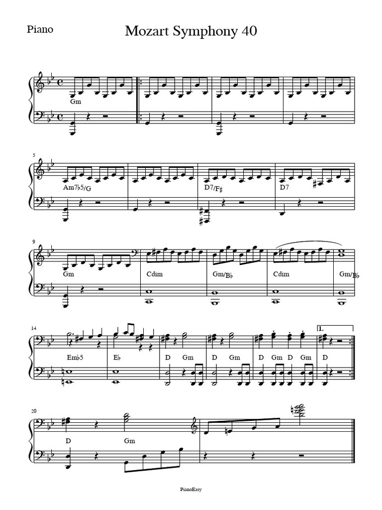 Mozart Symphony 40 in GM For Jessica On Flute and Other Instruments ...