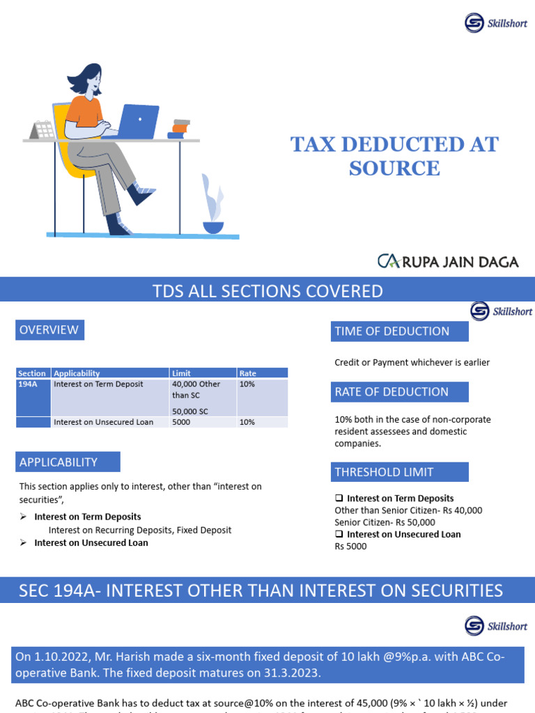 TDS All Sections | PDF | Payments | Taxes