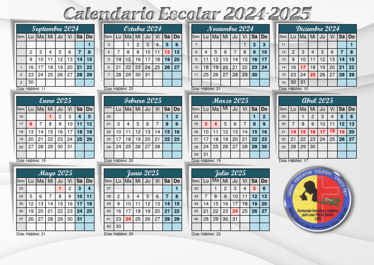 Calendario Escolar 24-25 Horizontal | PDF