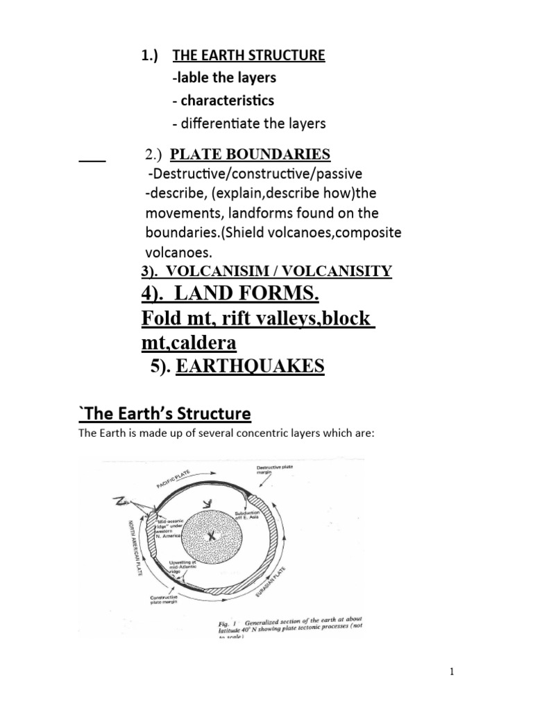 Geography (Folding 'N' Faulting) Earthquake and Volcanoes | PDF | Plate ...