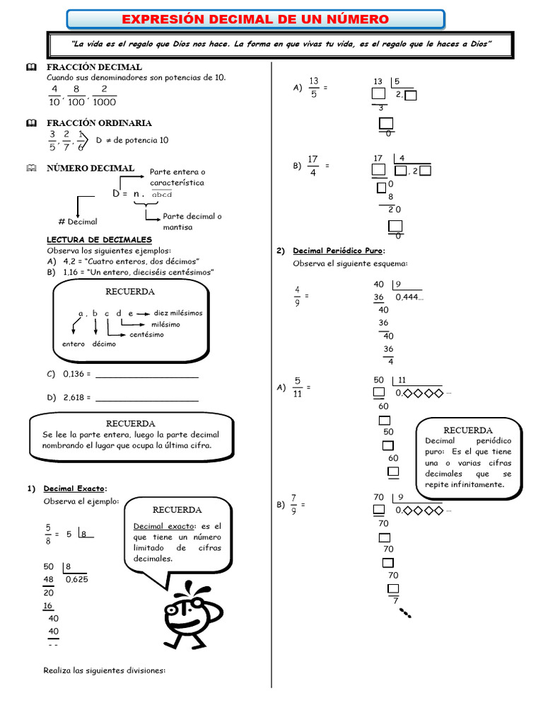 Número Decimal para Segundo de Secundaria | PDF | Decimal | Notación