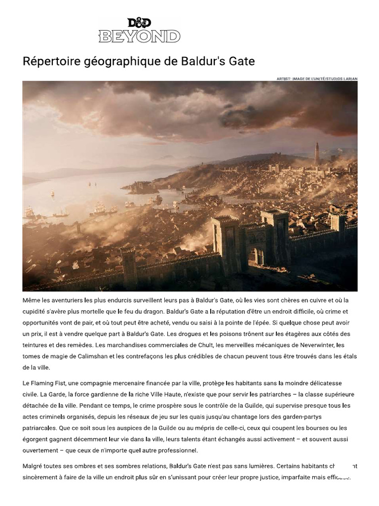 Baldur's Gate - Gazette | PDF