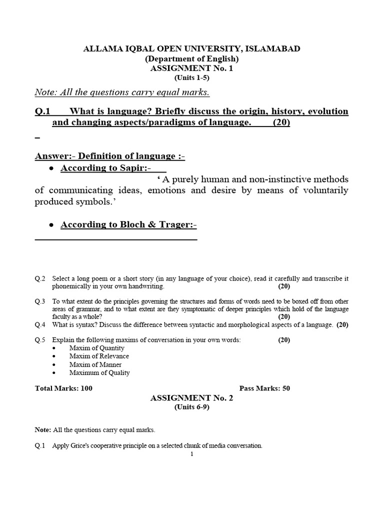 All The Questions Carry Equal Marks | PDF | Semiotics | Grammar