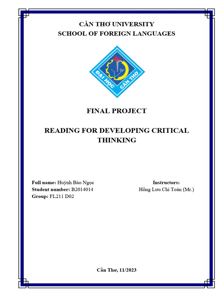 FINAL PROJECT READING FOR CRITICAL THINKING (Fix2) | PDF | Sympathy ...