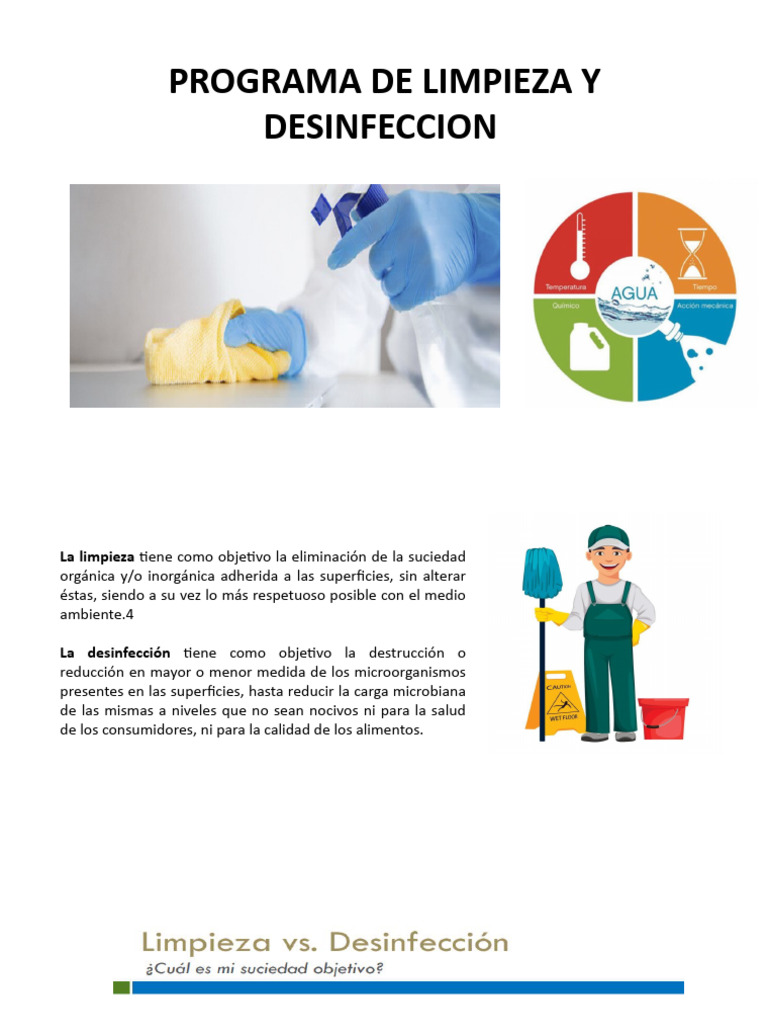 Capacitacion Limpieza y Desinfección | PDF | Agua | Alimentos