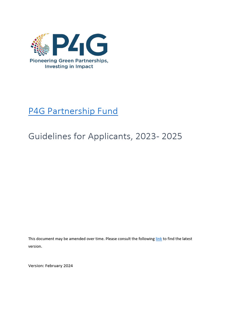 Round 2 P4G Partnership Guidelines 2023-2025 02.22 | PDF | Partnership ...