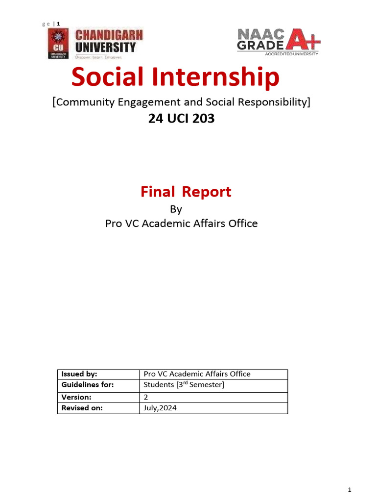 Social Internship Report 2024 | PDF | Non Governmental Organization | Soil