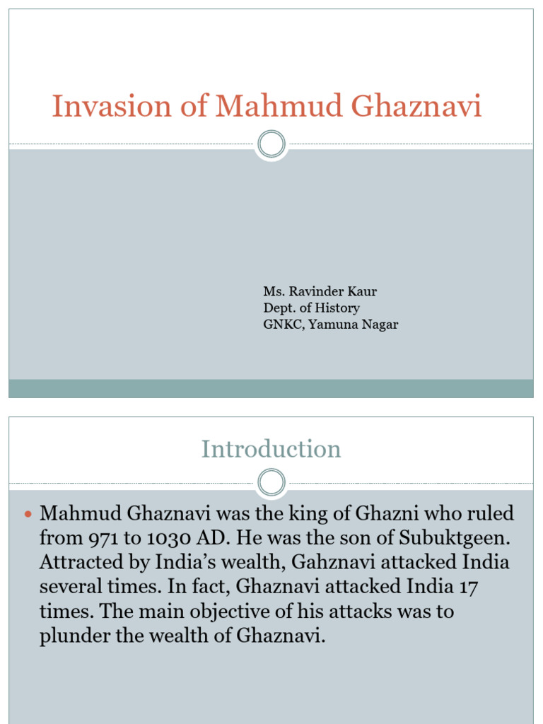Invasion of Mahmud Ghaznavi | PDF