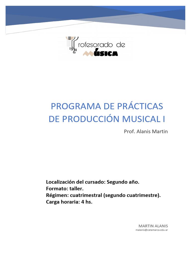 PROGRAMA PRODUCCION MUSICAL I-Signed | PDF | Melodía | Ritmo
