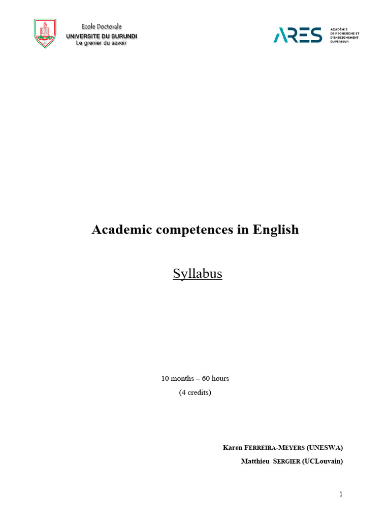 Syllabus ACE | PDF | Citation | Critical Thinking