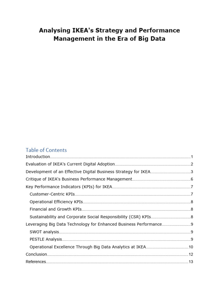 Analysing IKEA's Strategy and Performance Management in The Era of Big Data | PDF | Performance ...