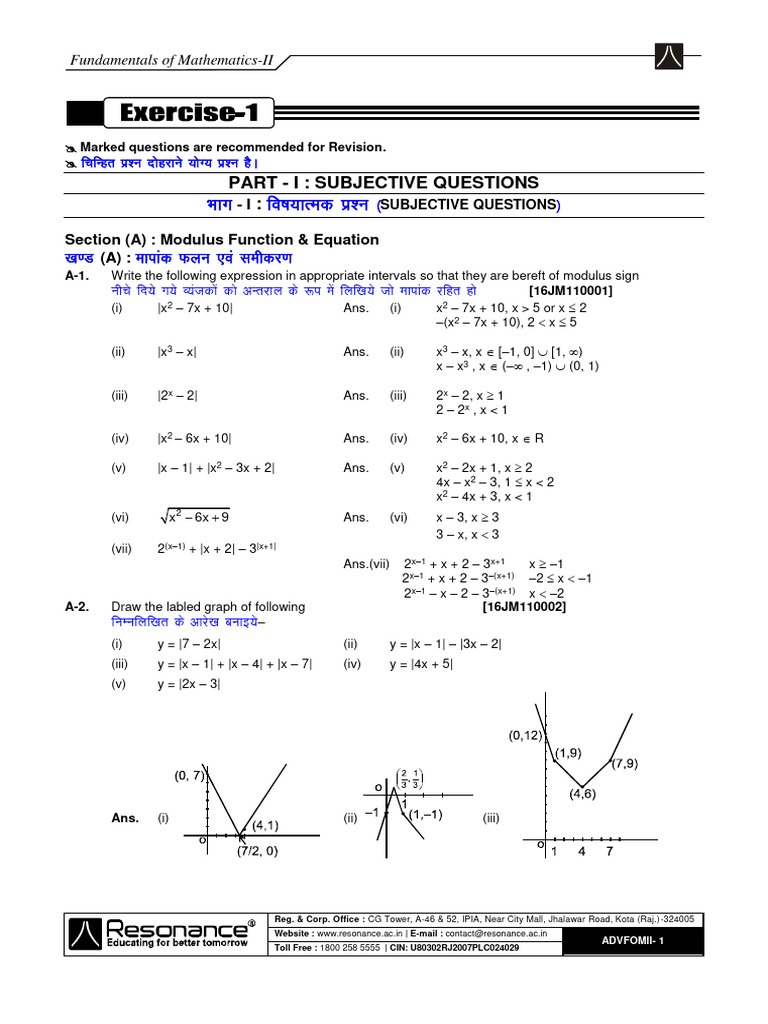 Fundamental of Mathematics-2 SOLUTION 2 | PDF | Mathematical Objects | Mathematical Concepts