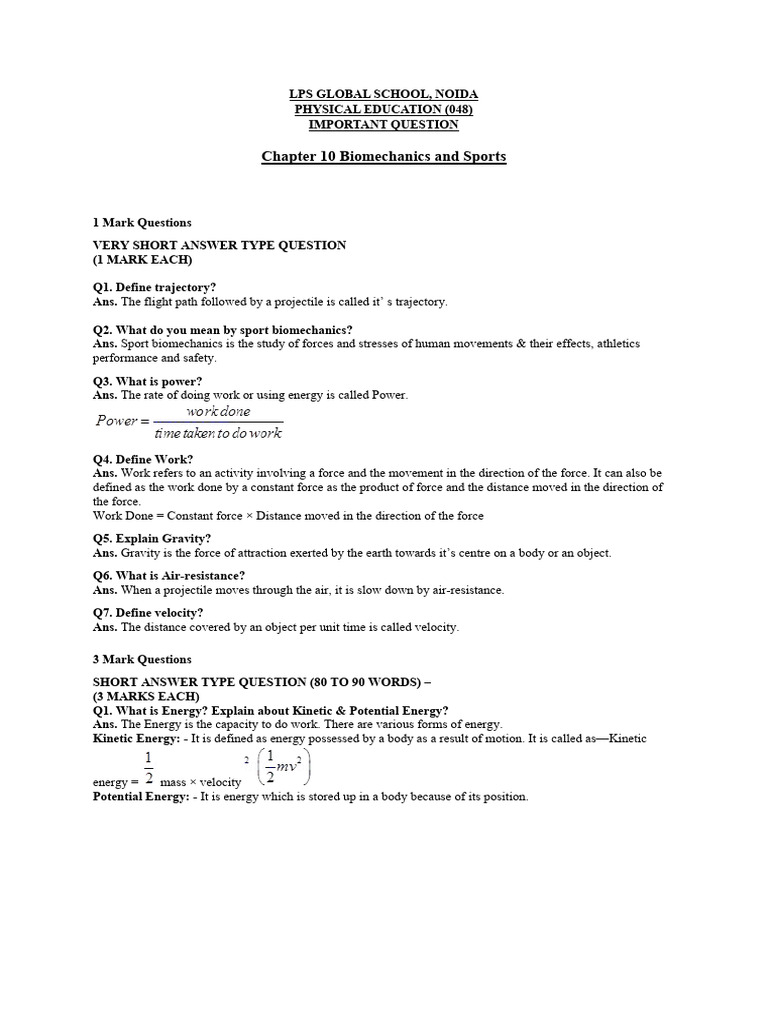 Biomechanics in Sports: Key Concepts | PDF | Rotation Around A Fixed ...