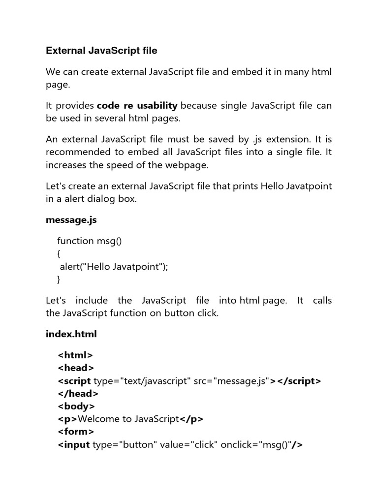 External Java Script | PDF