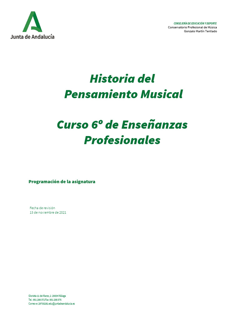 Historia Del Pensamiento Musical | PDF | Maestros | Pensamiento