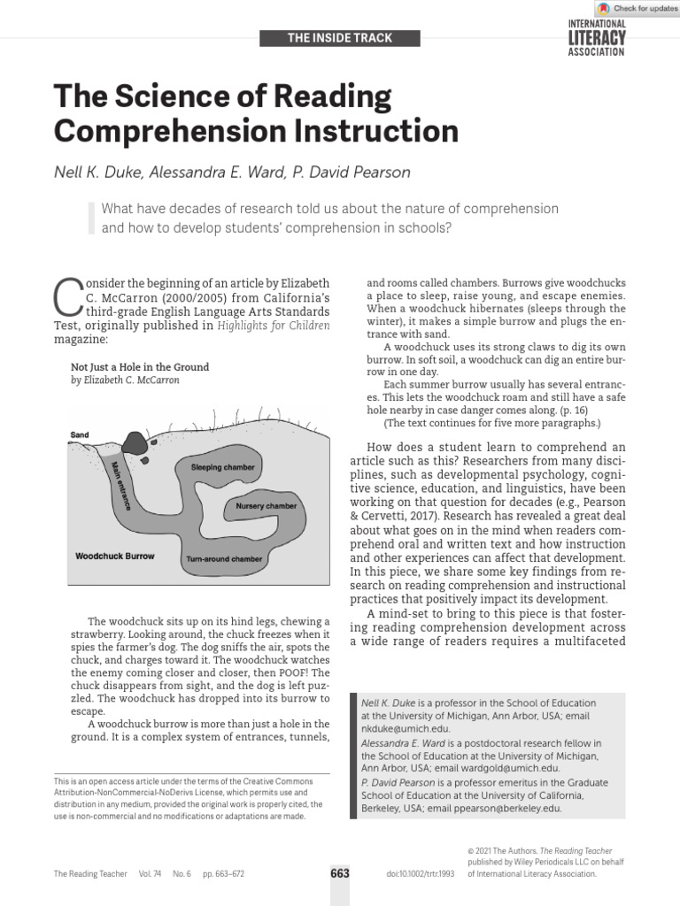 DUKE WARD PEARSON - The Science of Reading Comprehension Instruction ...