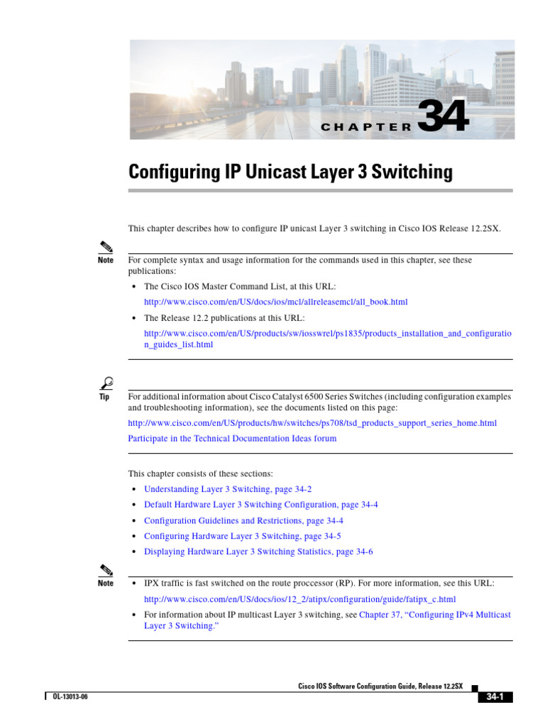 Configuring IP Unicast Layer 3 Switching | PDF | Internet Protocols | Network Switch