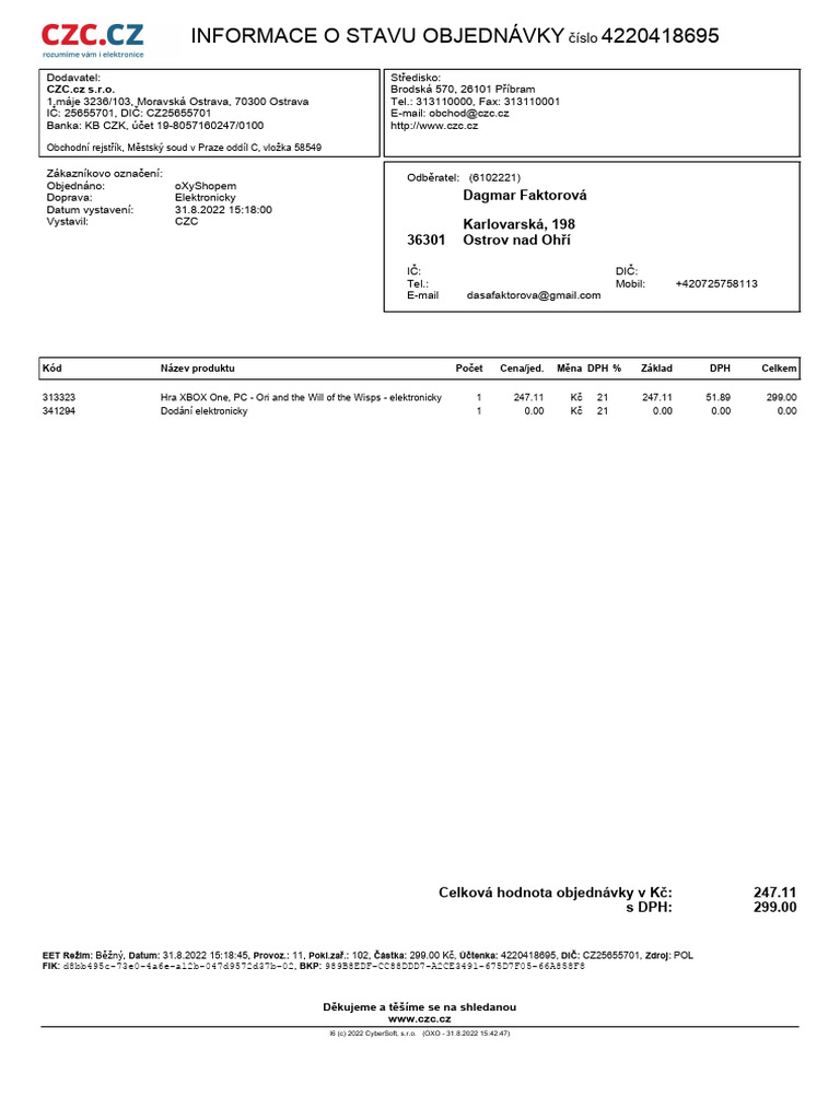 Objednavka 4220418695 | PDF