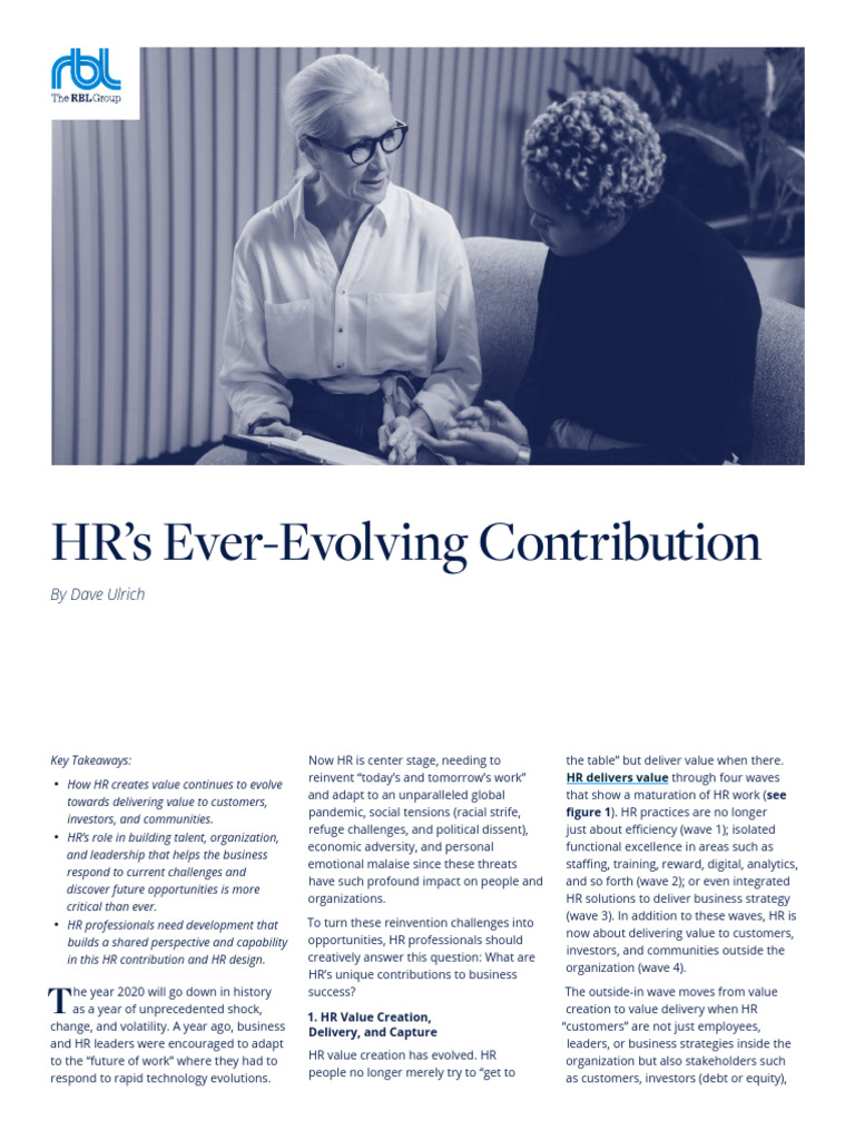 HRs Ever Evolving Contribution | PDF | Leadership | Analytics