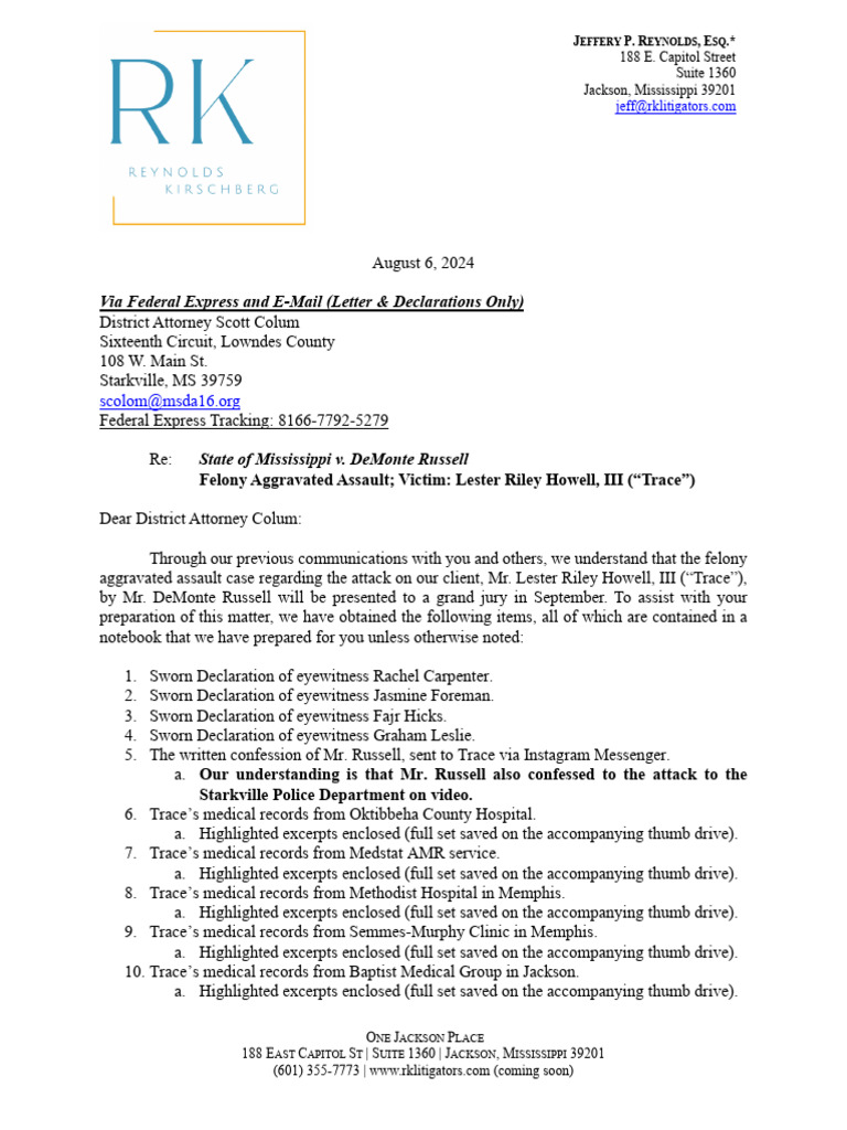 2024.08.06 LTR To DA Colom W Notebook TOC & Declarations | PDF | Traumatic Brain Injury ...